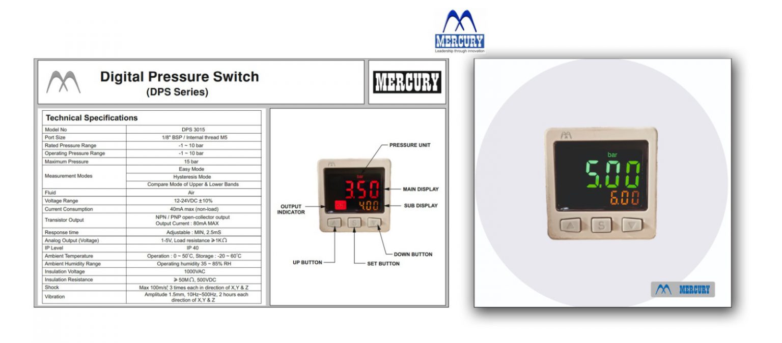 Digital Pressure Switch (DPS) – Mercury Fluid Power Pvt. Ltd